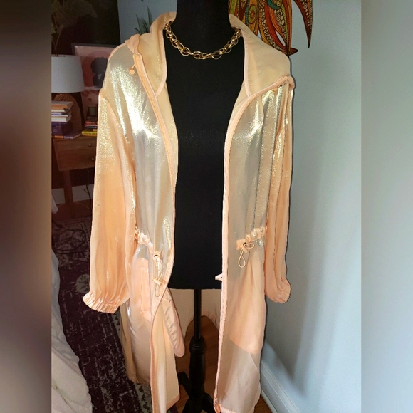 Future Collective | Jackets & Coats | Sheer Peach Organza Hoodie | Poshmark